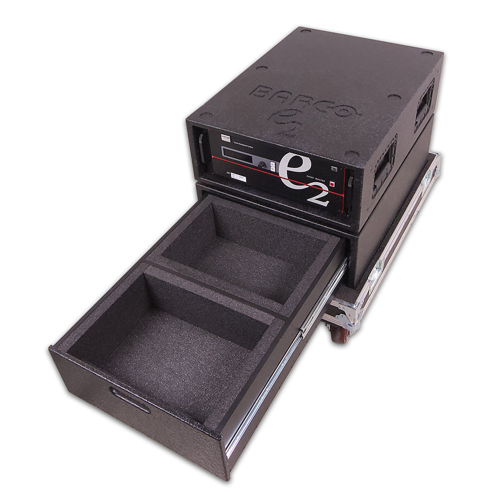 Barco E2 Lid Over Rack Case with Drawer – Roadcase.com